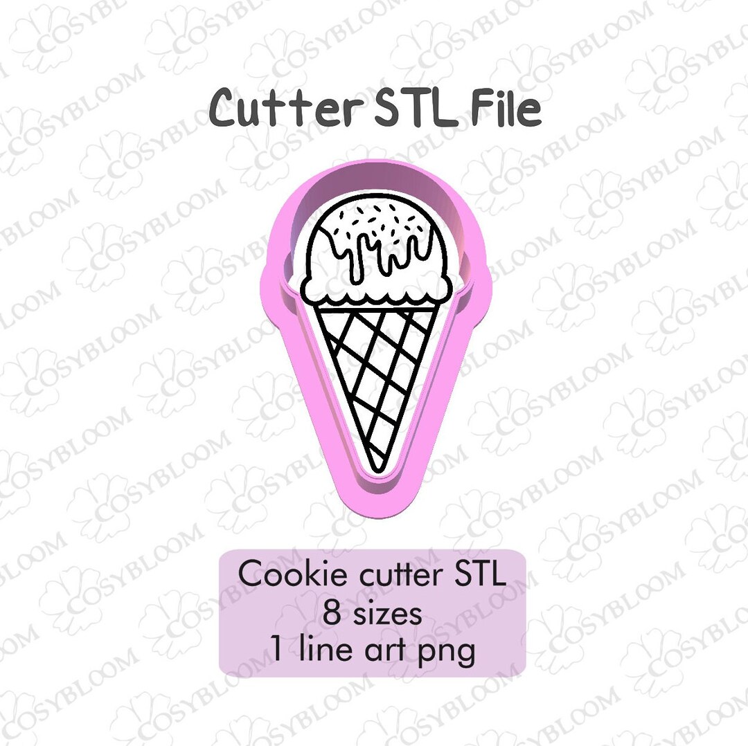 Ice Cream Cookie Cutter, STL File Instant Download, STL File for 3D ...