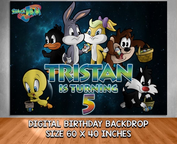 Space Jam Birthday Backdrop Space Jam Birthday Banner Space | Etsy