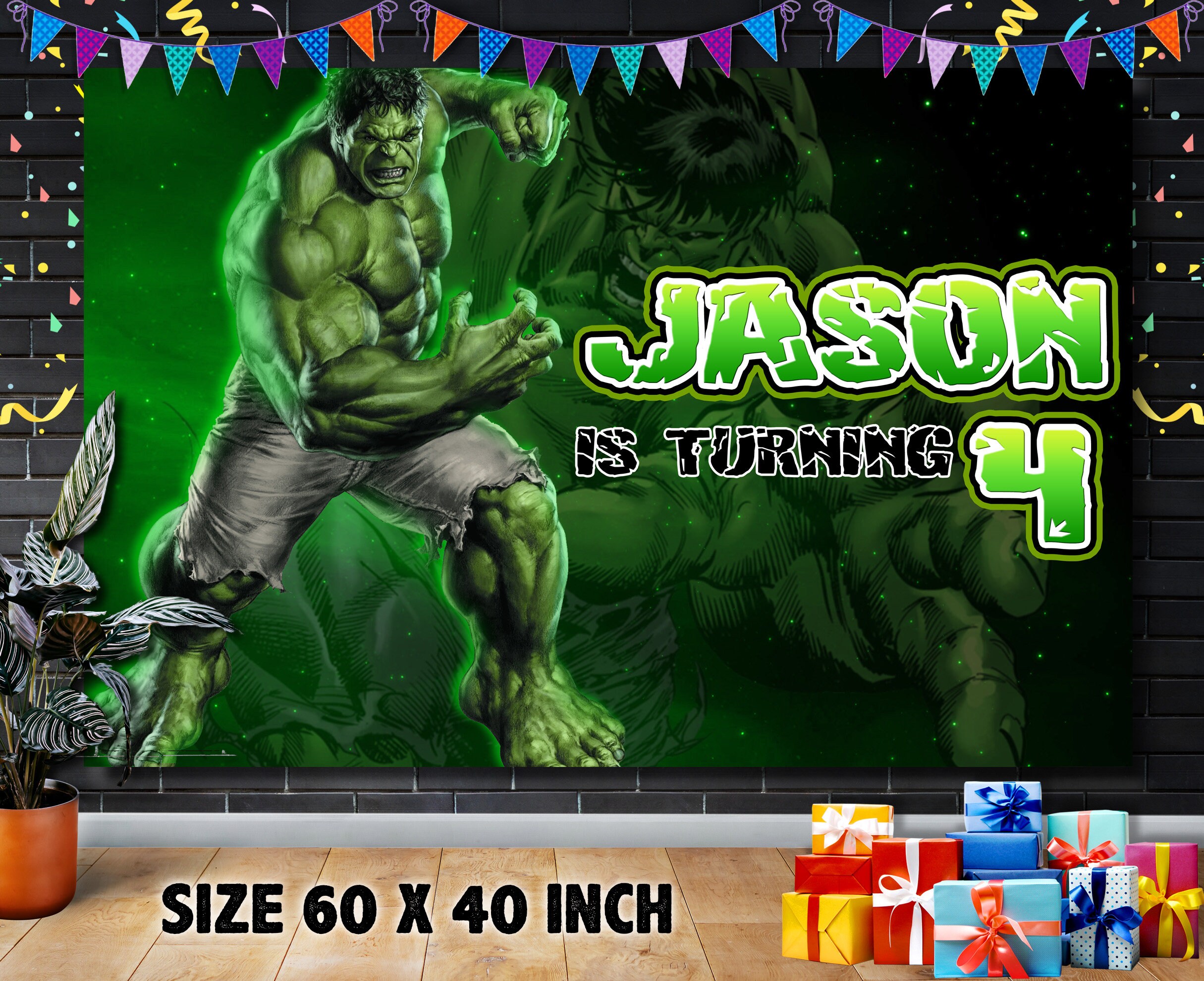 Hulk Birthday Backdrop Hulk Birthday Banner Hulk Birthday | Etsy
