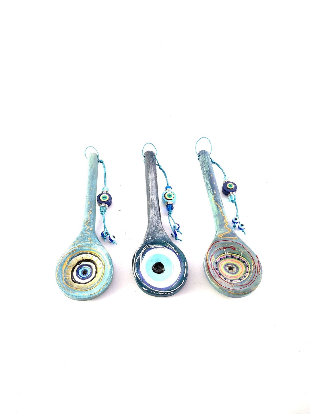 Evil Eye Wall Hanging Wooden Spoon Shape Wall Decor Unique Evil Eye ...
