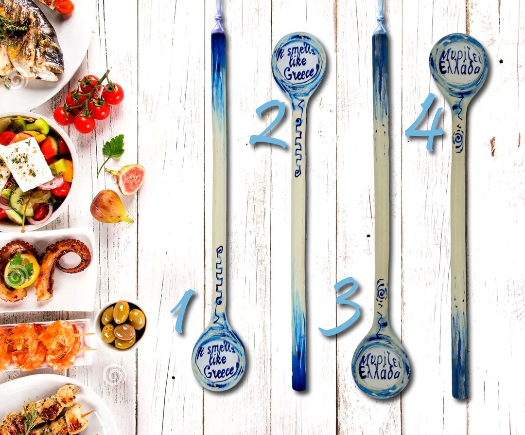 Personalized Wooden Spoon Shape Home Decor Greek Folk Art Wall Hanging ...