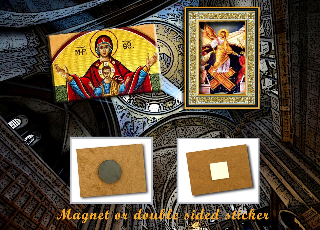 Custom Wooden Parallelogram Fridge Magnet Greek Orthodox Car Accessory ...
