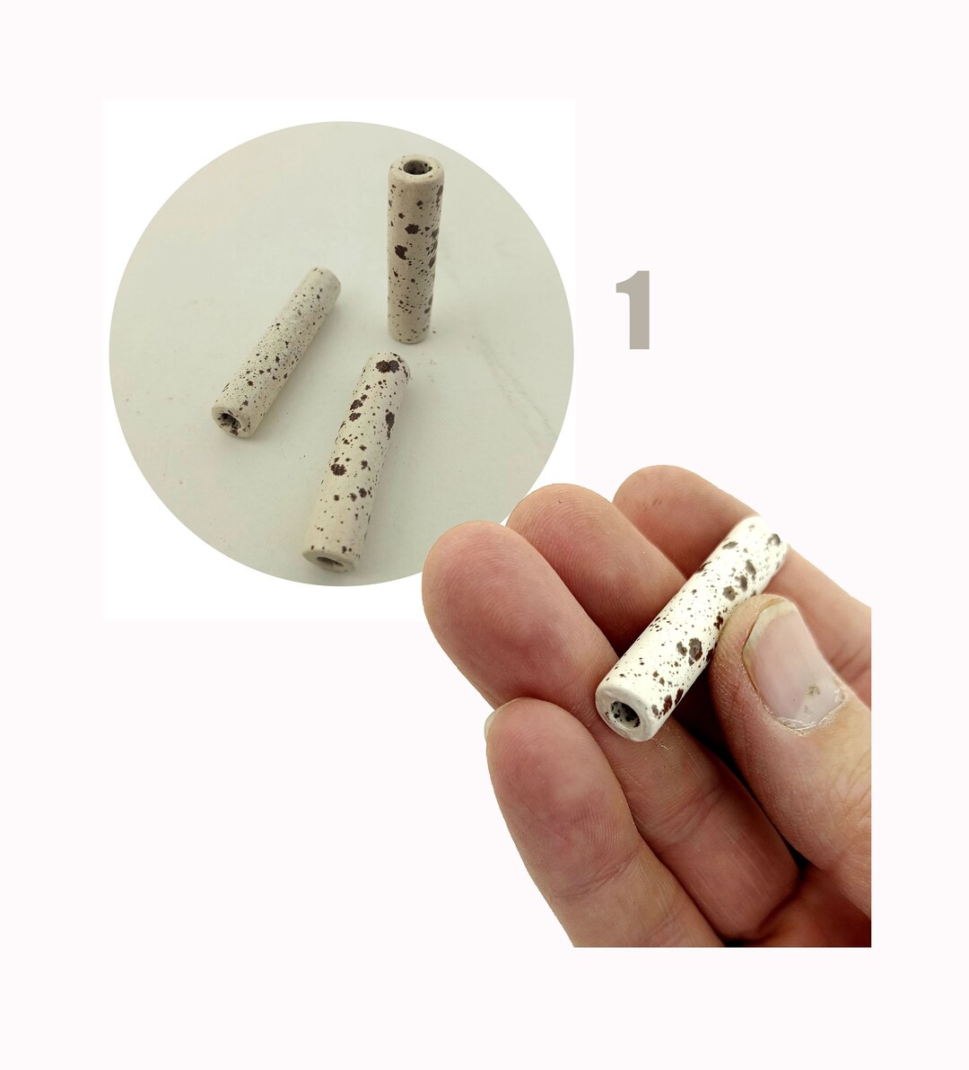 18 Pcs Greek Enamelled Ceramic Tube Glazed Handmade Spacer Bead Fashion ...