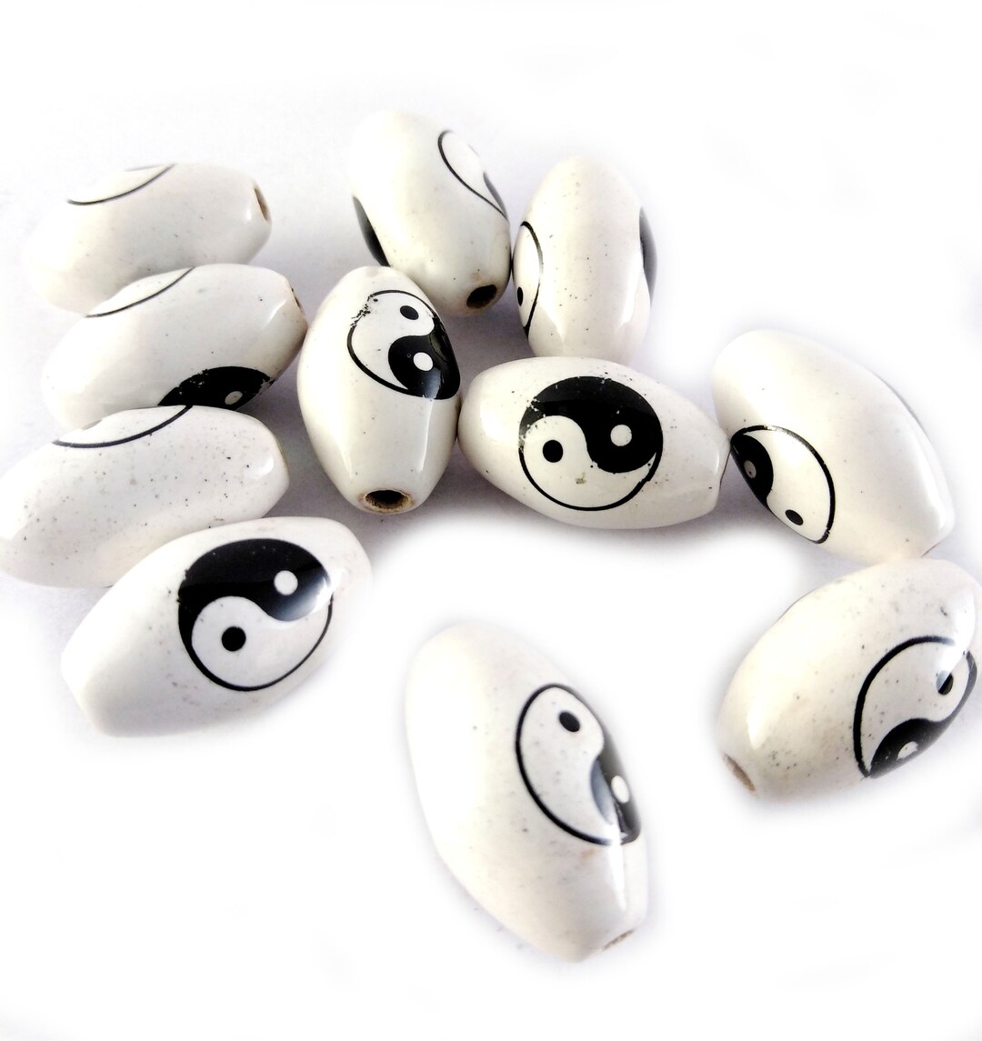 8 Pcs Greek Enamelled Oval Bead With Decal 21x13mm Oval Glazed Ceramic ...