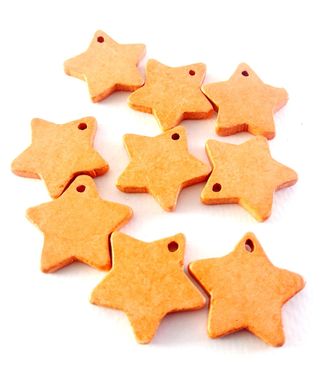 15 Pcs Greek Matte Finish Ceramic Star 27mm Handmade Ceramic Star Charm ...