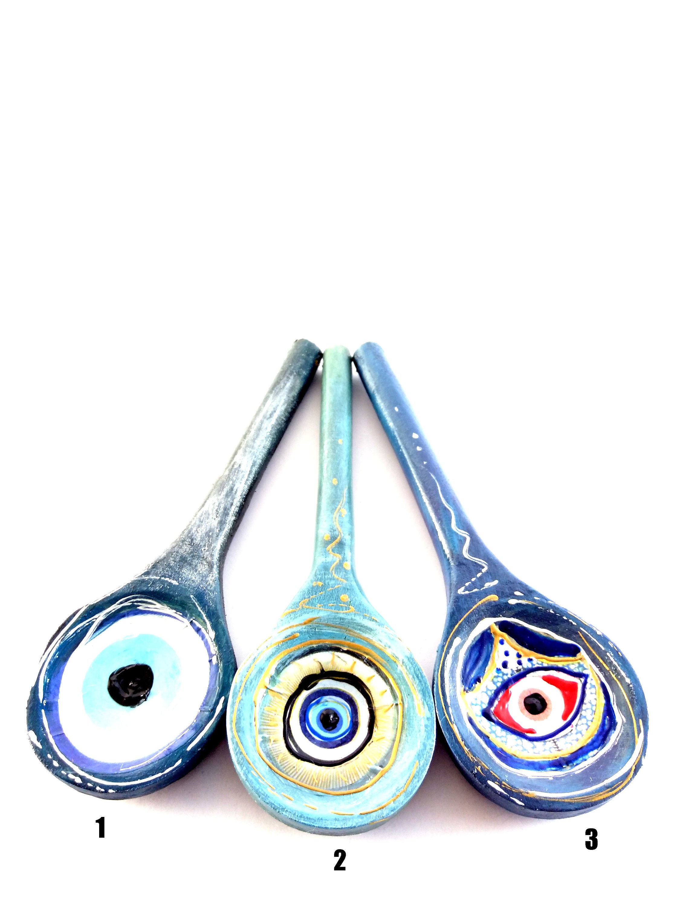 Wooden spoon magnet Fridge evil eye magnet Wooden evil eye | Etsy