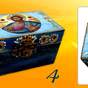 Personalized Handpainted Favor Box Wooden Keepsake Jesus Icon Religious ...