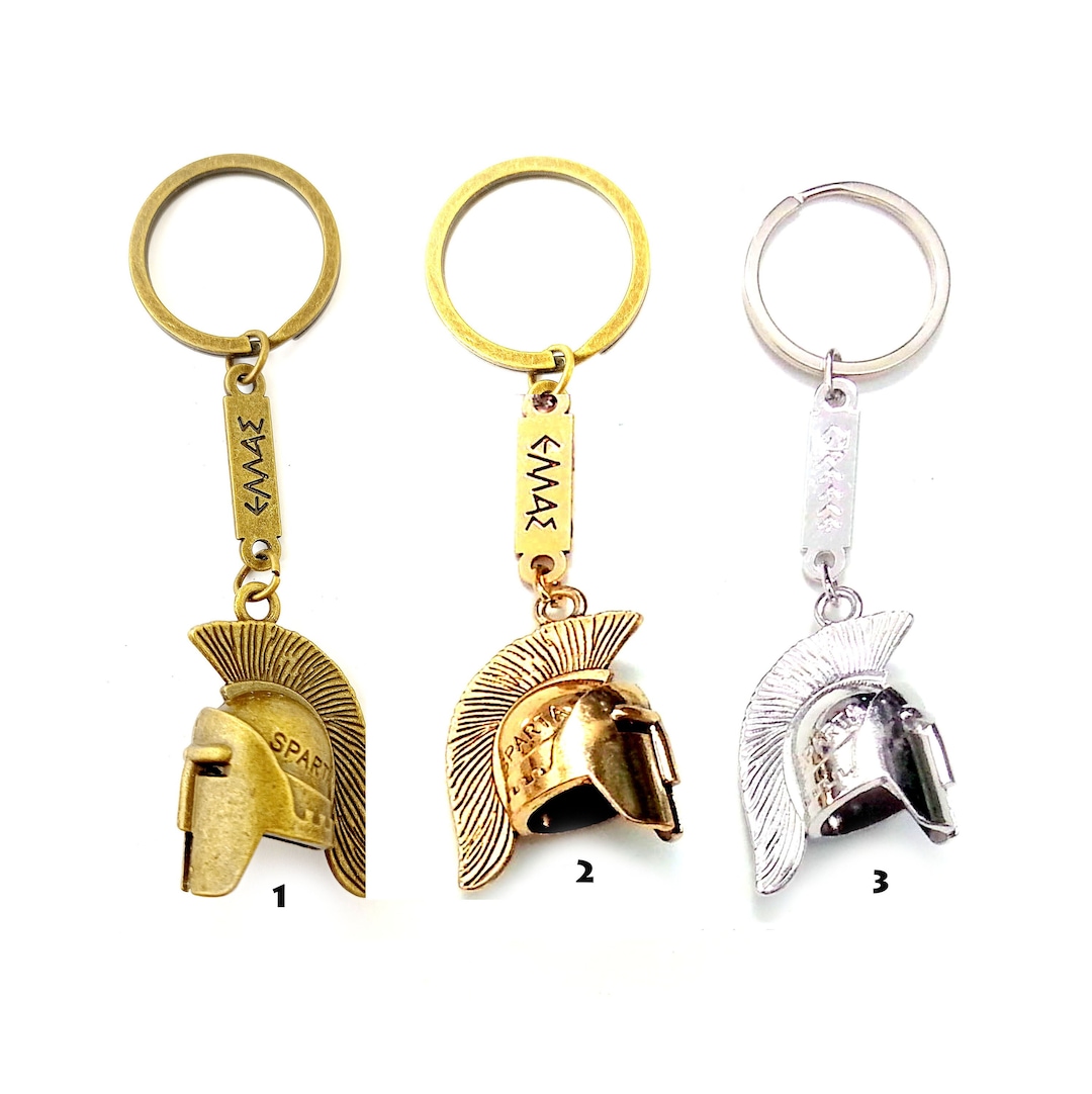 Ancient Greek Helmet Bag Charm Spartan Keyring Men Gift Keychain ...