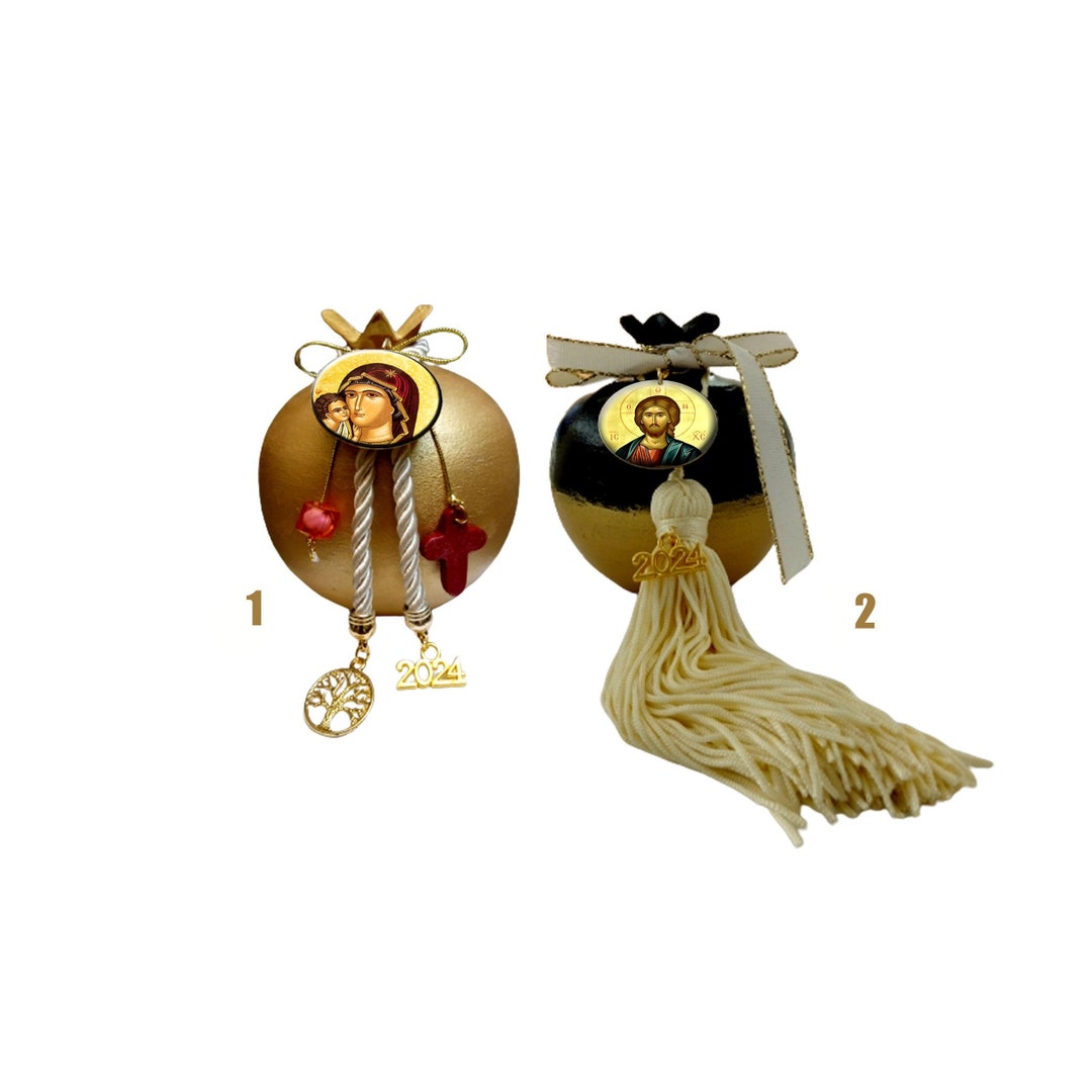 Personalized Ceramic Pomegranate Greek Orthodox Icon Handpainted ...