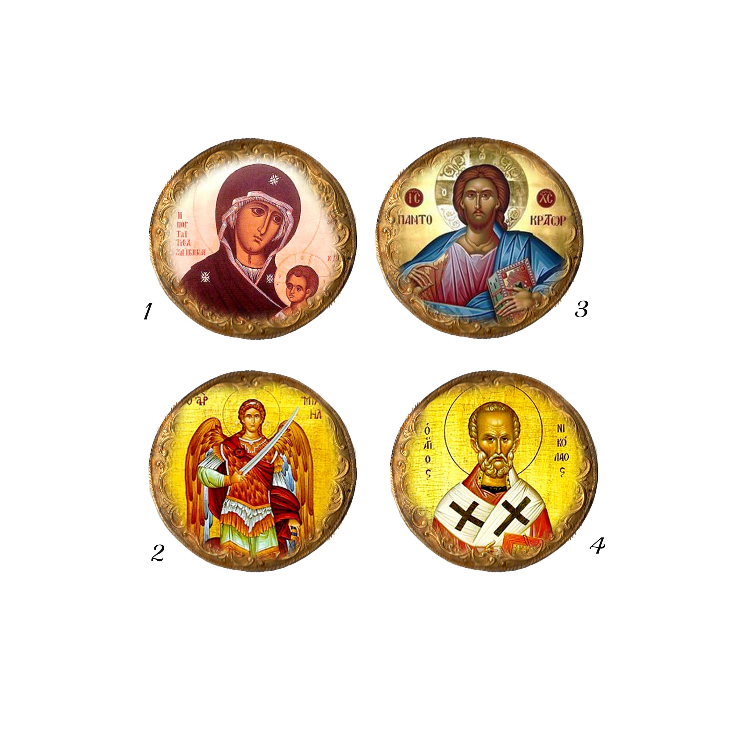 Personalized Wooden Religious Keychain Two-sided Keyring Greek Orthodox ...