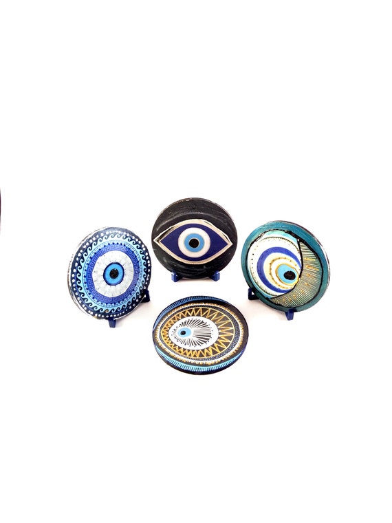 Table Ornament With Evil Eye Wooden Evil Eye Talisman Evil Eye | Etsy