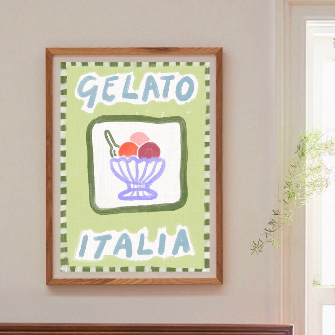 Gelato Illustration, Italia, Italian Style, Colourful Gouache Painting ...