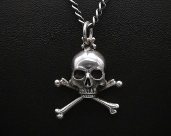 Silver Skull and Crossbones - Etsy