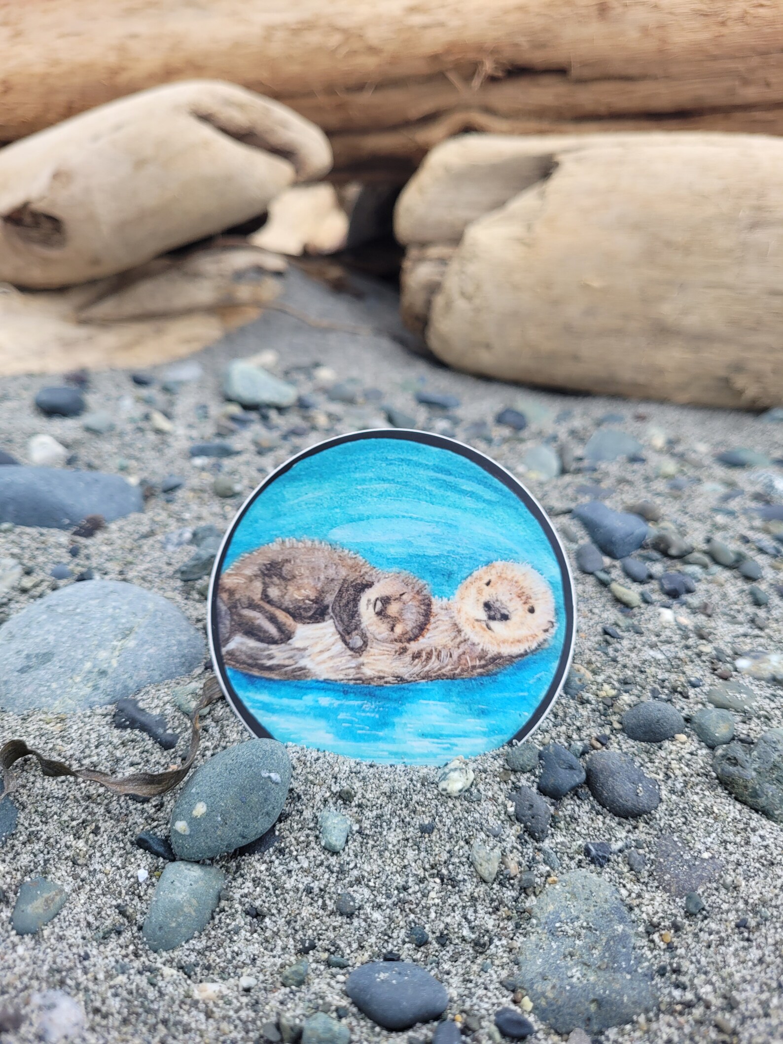 Watercolor Sea Otter Sticker | Otter Sticker | Nature Sticker ...
