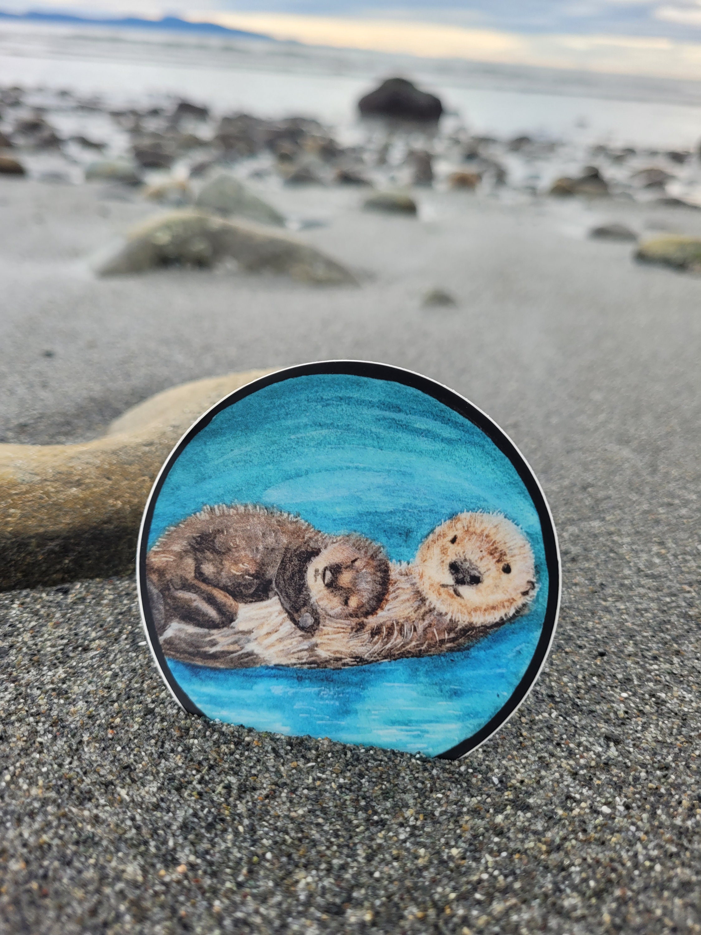 Watercolor Sea Otter Sticker | Otter Sticker | Nature Sticker ...