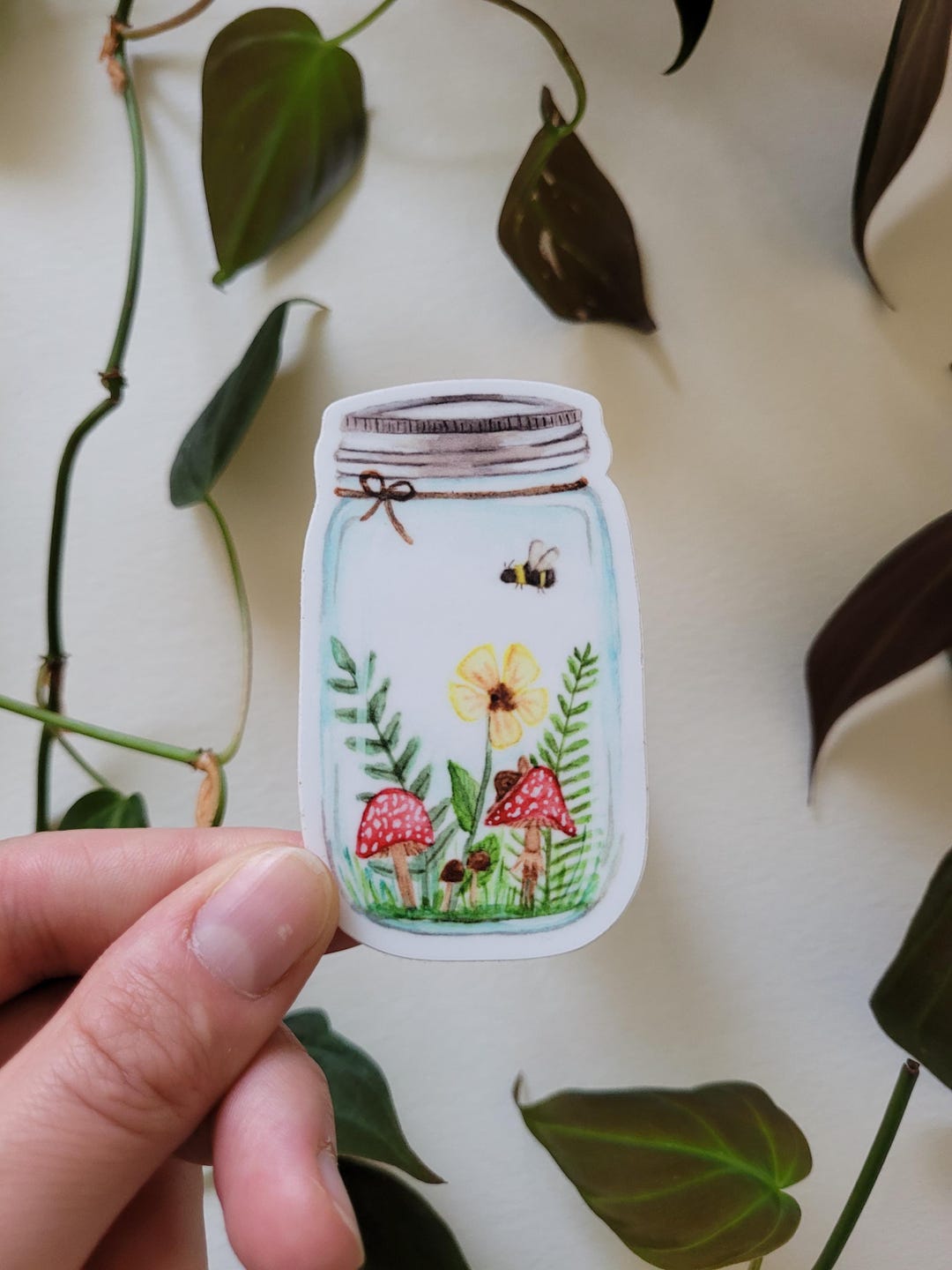 Mushroom Jar Sticker | Mushroom Sticker | Nature Sticker | Cottage Core ...
