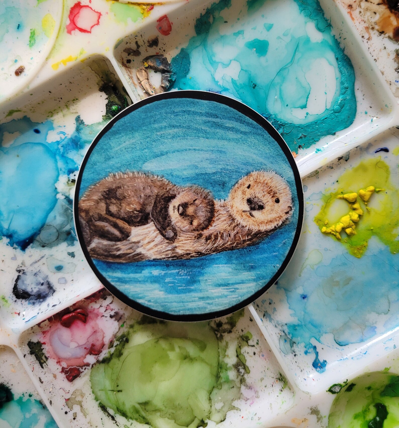 Watercolor Sea Otter Sticker | Otter Sticker | Nature Sticker ...