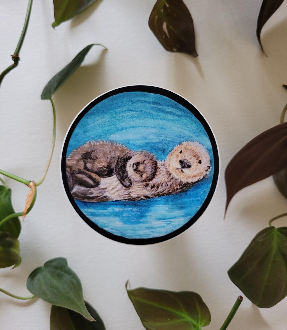 Watercolor Sea Otter Sticker | Otter Sticker | Nature Sticker ...