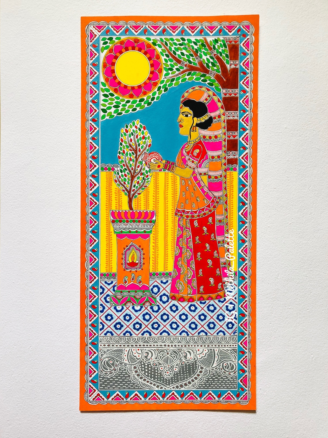 Village Scene-madhubani Painting Archival/giclee Print - Etsy