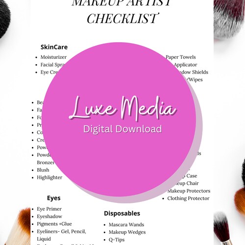The Ultimate Makeup Artist Product Checklist INSTANT - Etsy