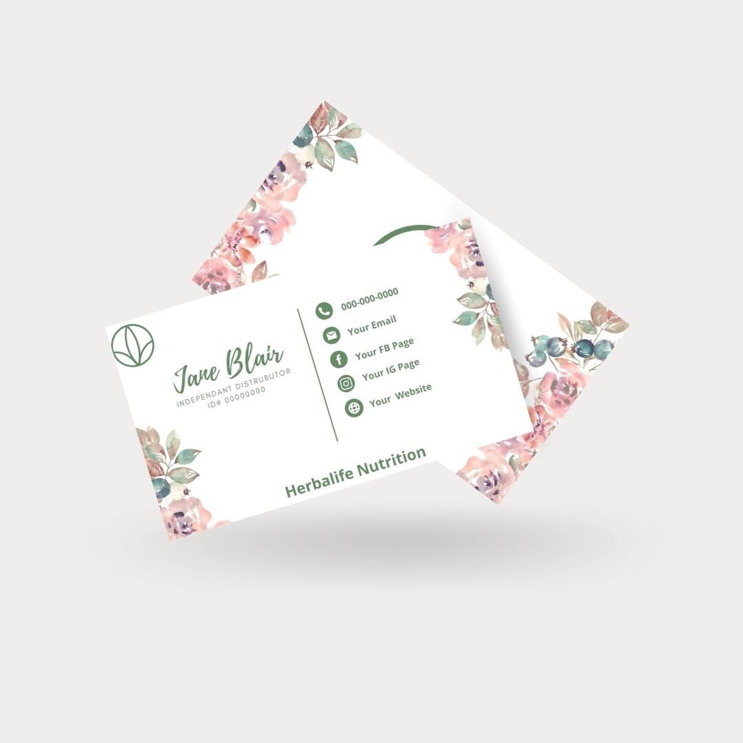 Herbalife Distributor Business Cards Pink Floral - Etsy