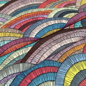 Colorful Stitching Waves Pattern Digital Printed, Decorative Fabric ...