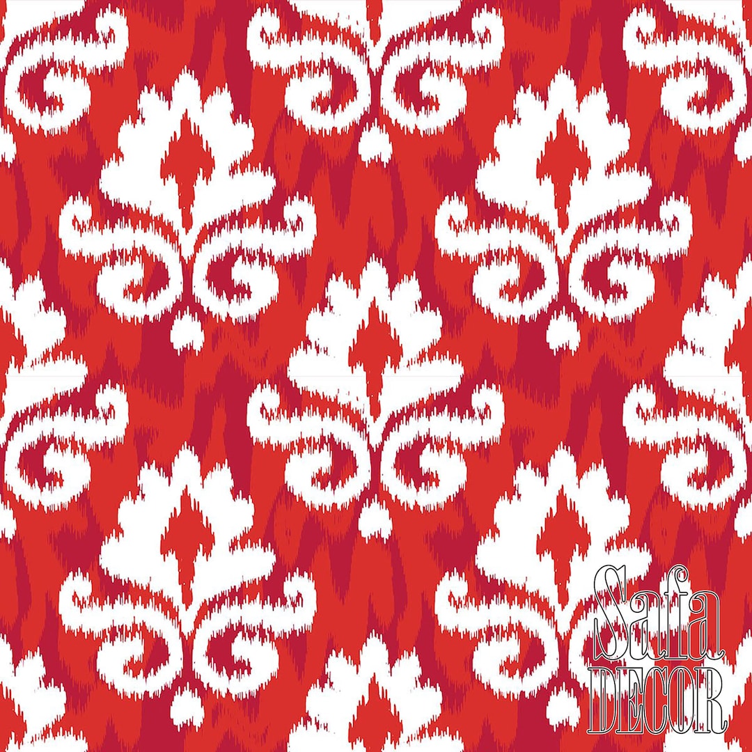 Red Ethnic Ikat Pattern Digital Printed Decorative Fabric by - Etsy UK