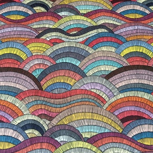 Colorful Stitching Waves Pattern Digital Printed, Decorative Fabric ...