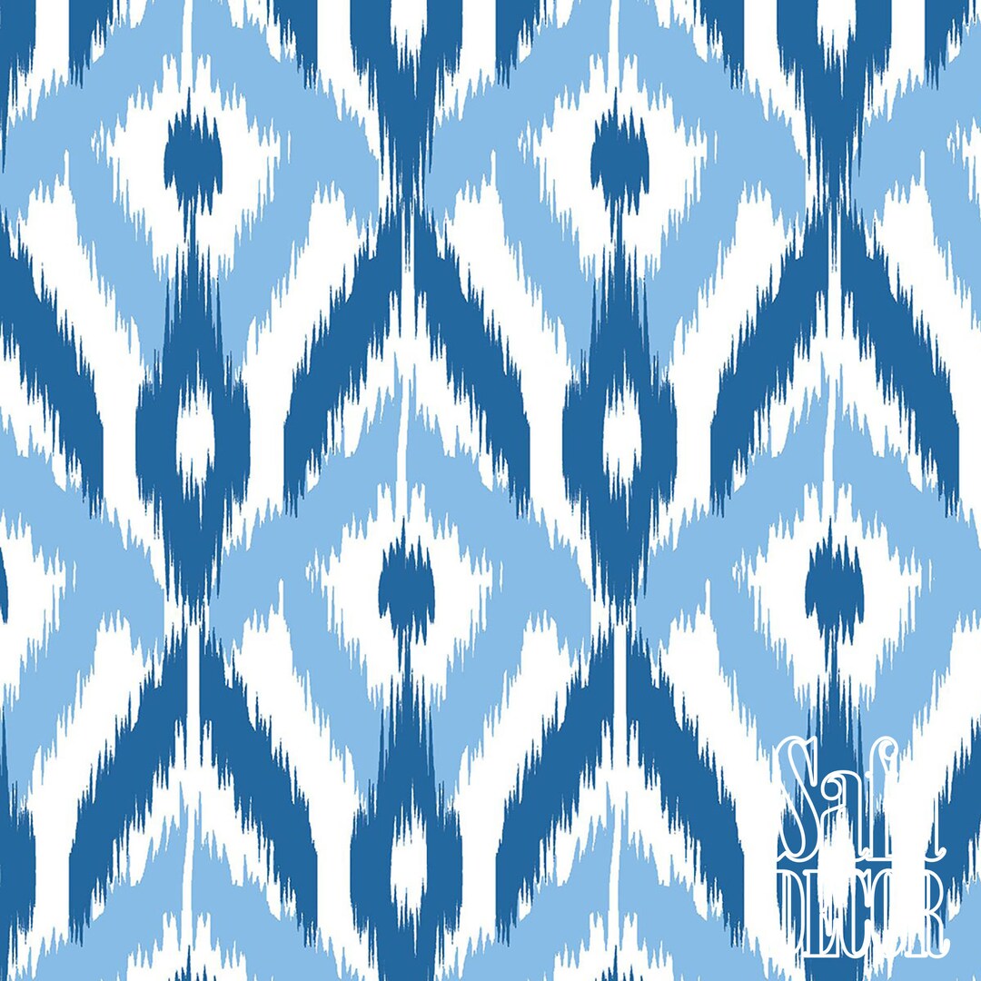 Blue Ikat Boho Ethnic Pattern Decorative Upholstery Fabric - Etsy