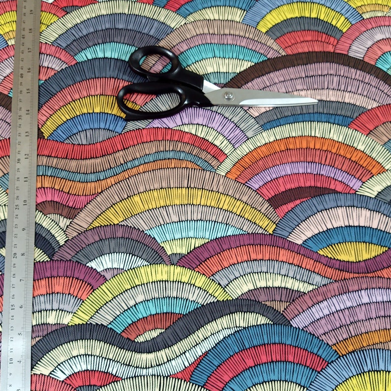 Colorful Stitching Waves Pattern Digital Printed Decorative - Etsy