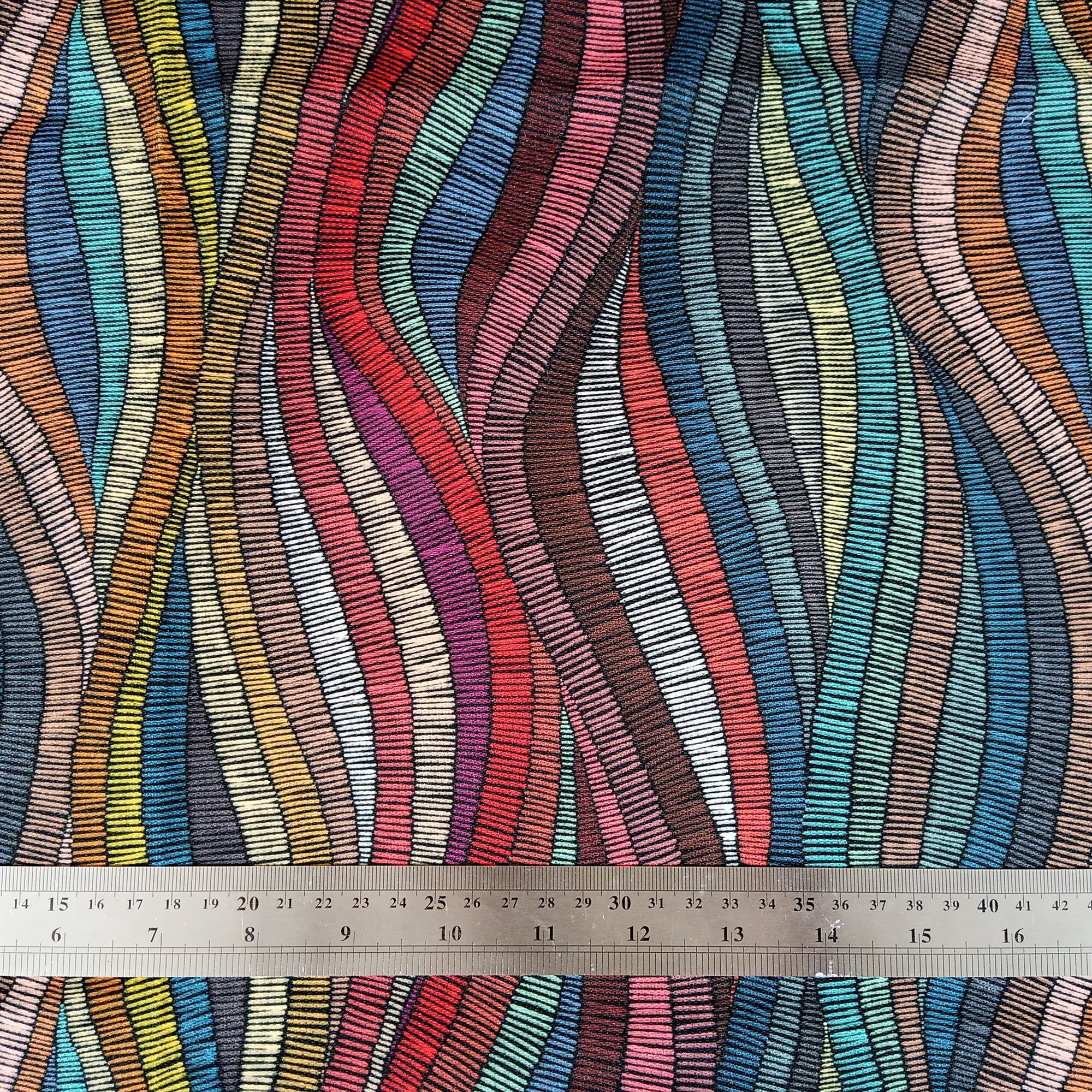 Colorful Stitch Pattern Waves Effect Upholstery Fabric by the | Etsy