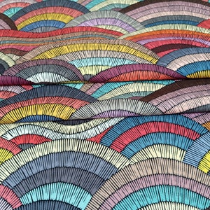 Colorful Stitching Waves Pattern Digital Printed, Decorative Fabric ...