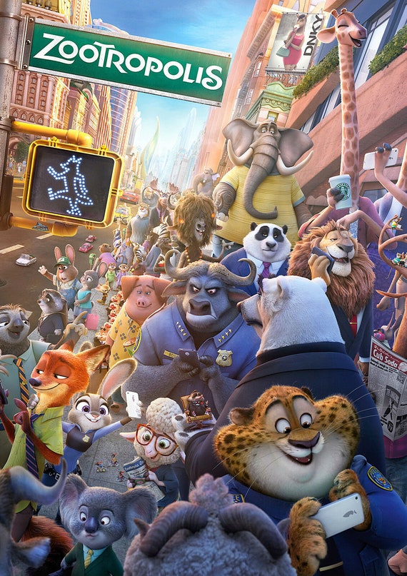 Zootropolis Poster Movie 2016 Zootopia - Etsy