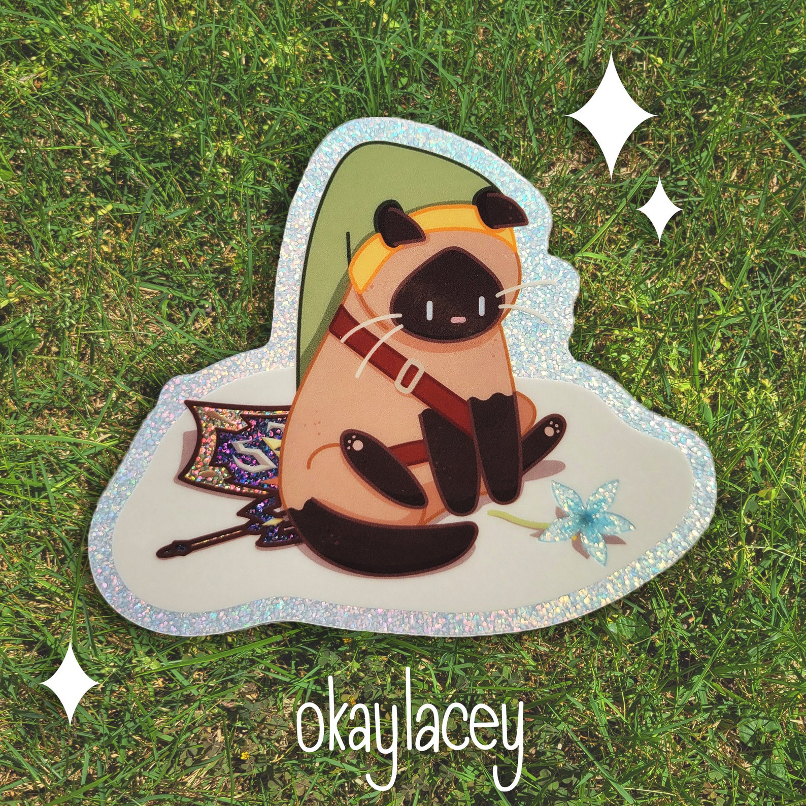Cat Link With Silent Princess Waterproof Vinyl Sticker Zelda Sticker ...