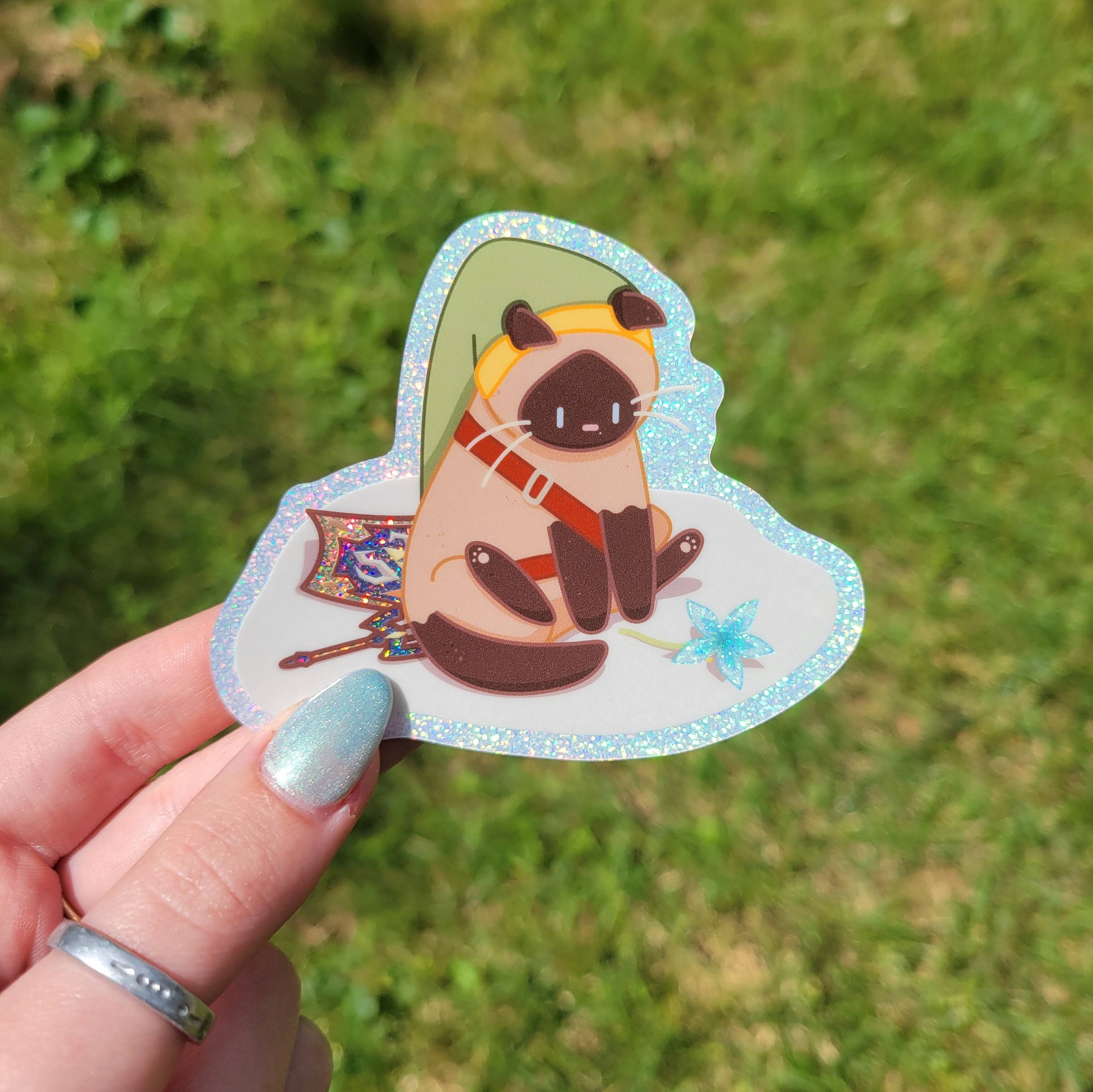 Cat Link With Silent Princess Waterproof Vinyl Sticker Zelda Sticker ...