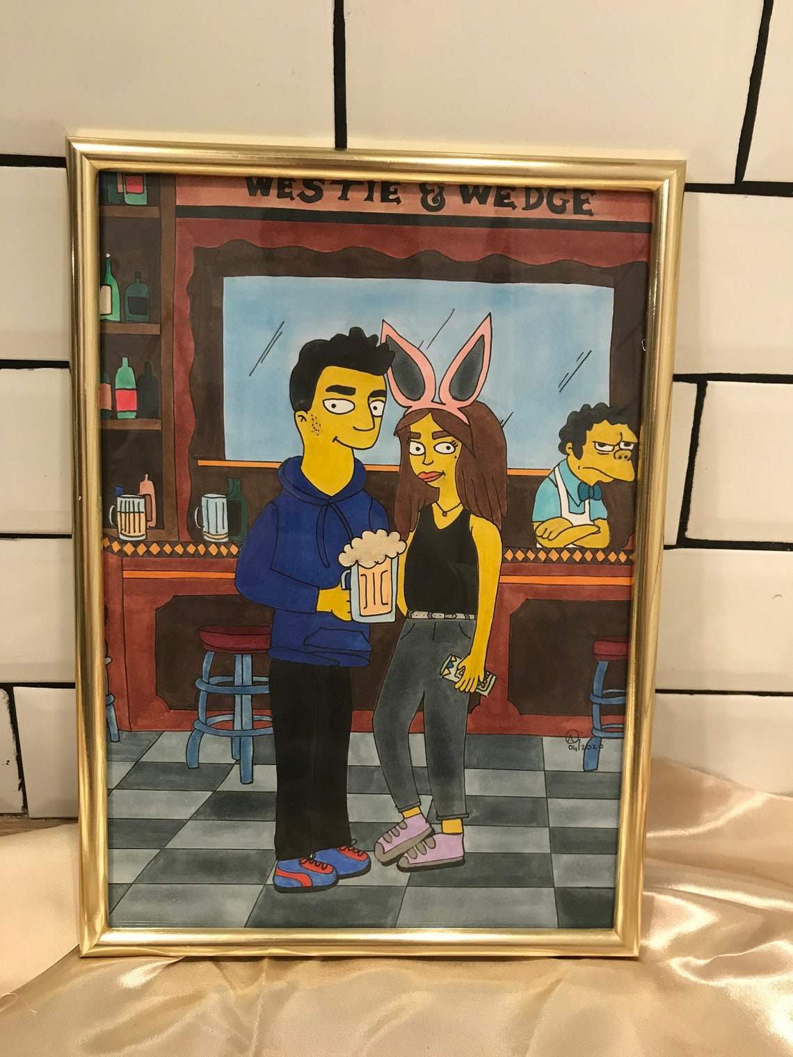 PRINT - Personalized Simpson Illustration - Friends - Couple - Decors ...