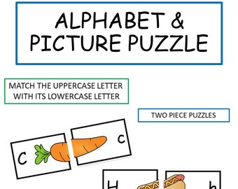 Upper and Lower Case Alphabet Puzzle - Etsy