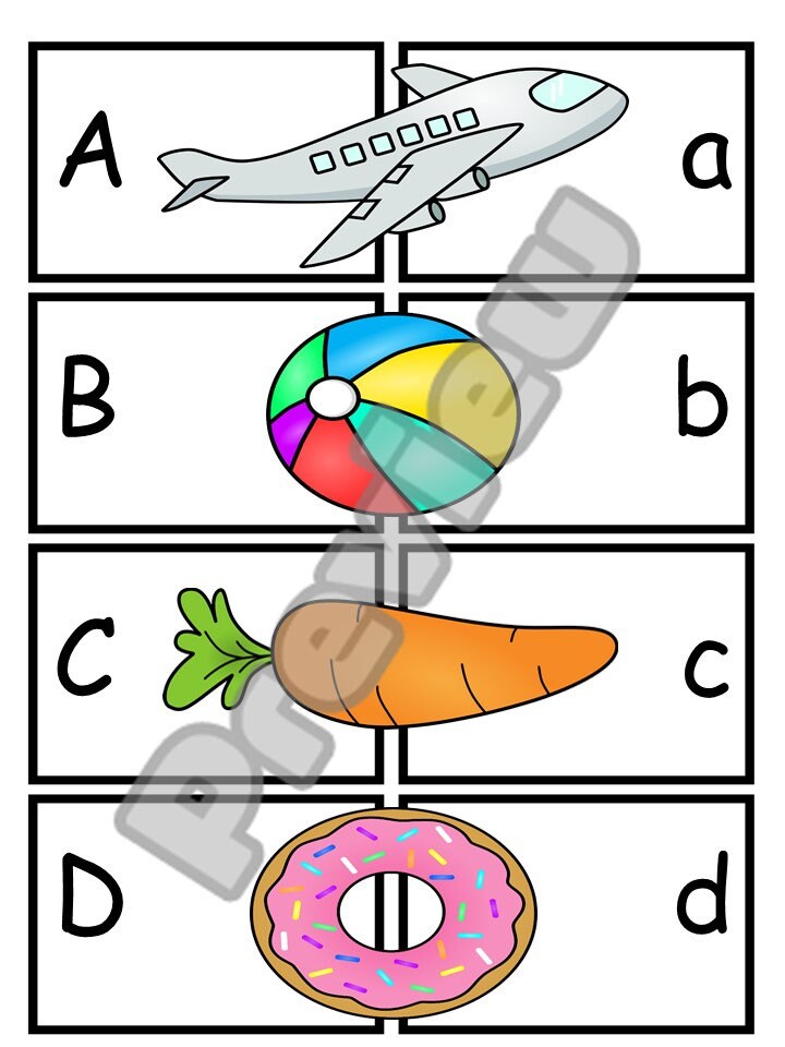 Alphabet & Picture Puzzle - Etsy