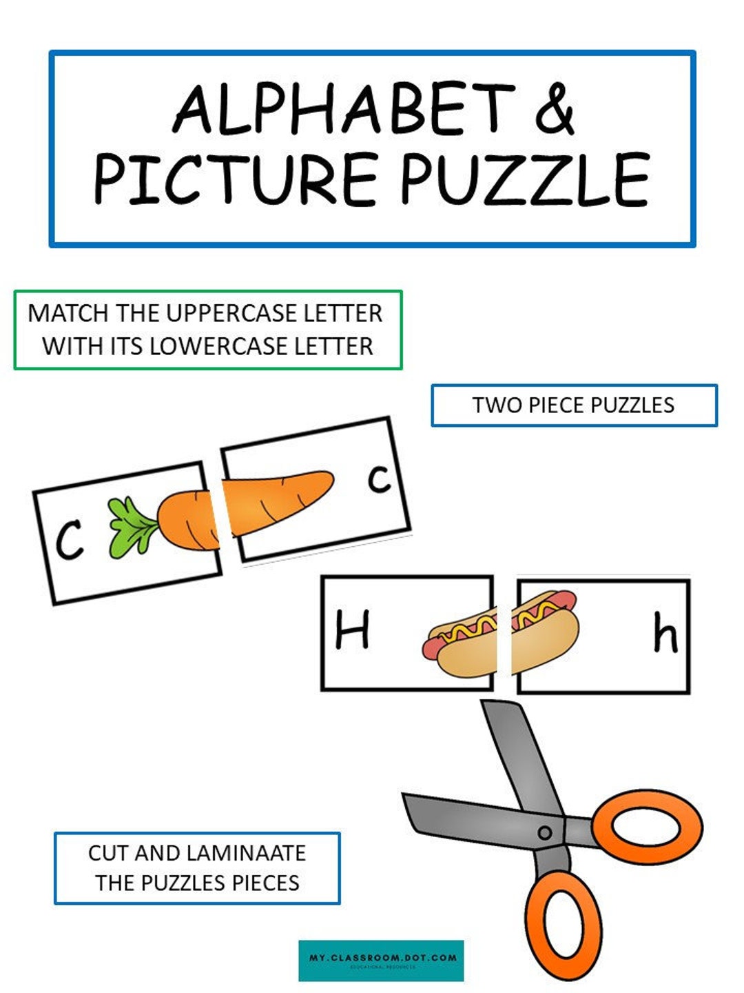 Alphabet & Picture Puzzle - Etsy