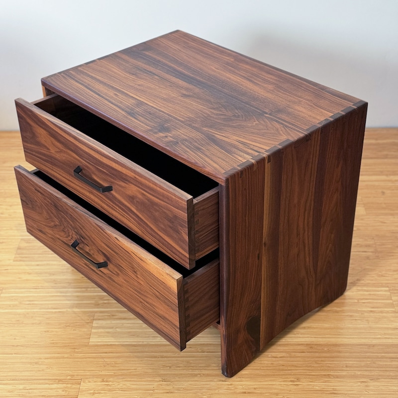 Walnut Nightstand - Etsy