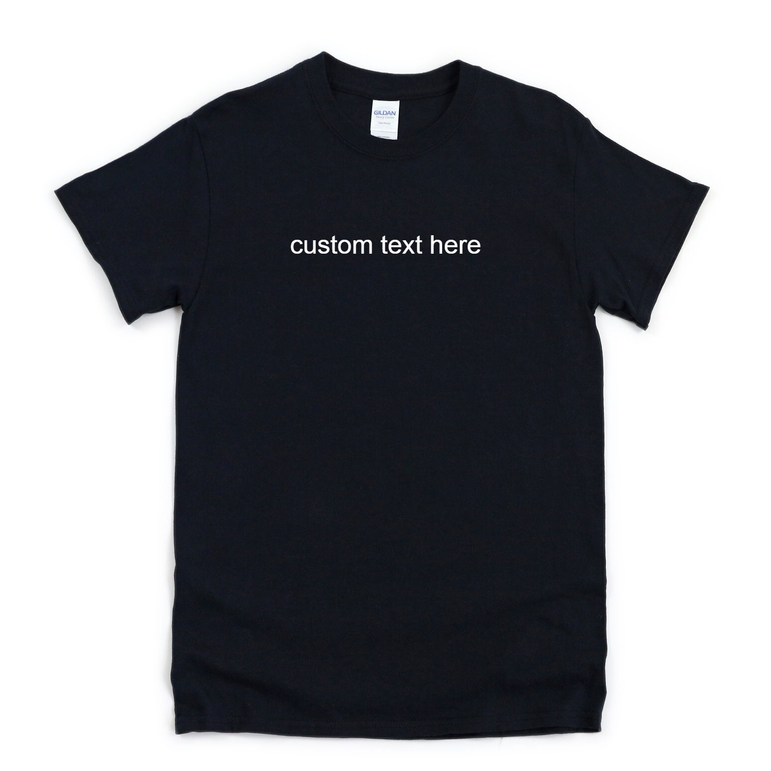 Custom Text Short Sleeve Tee Shirt | Personalized | Choose Your Text ...