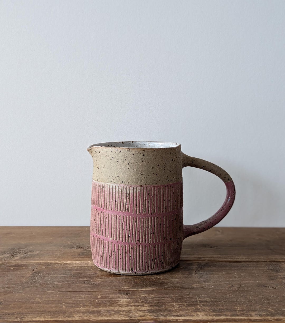Handbuilt Ceramic Jug - Pink - Etsy