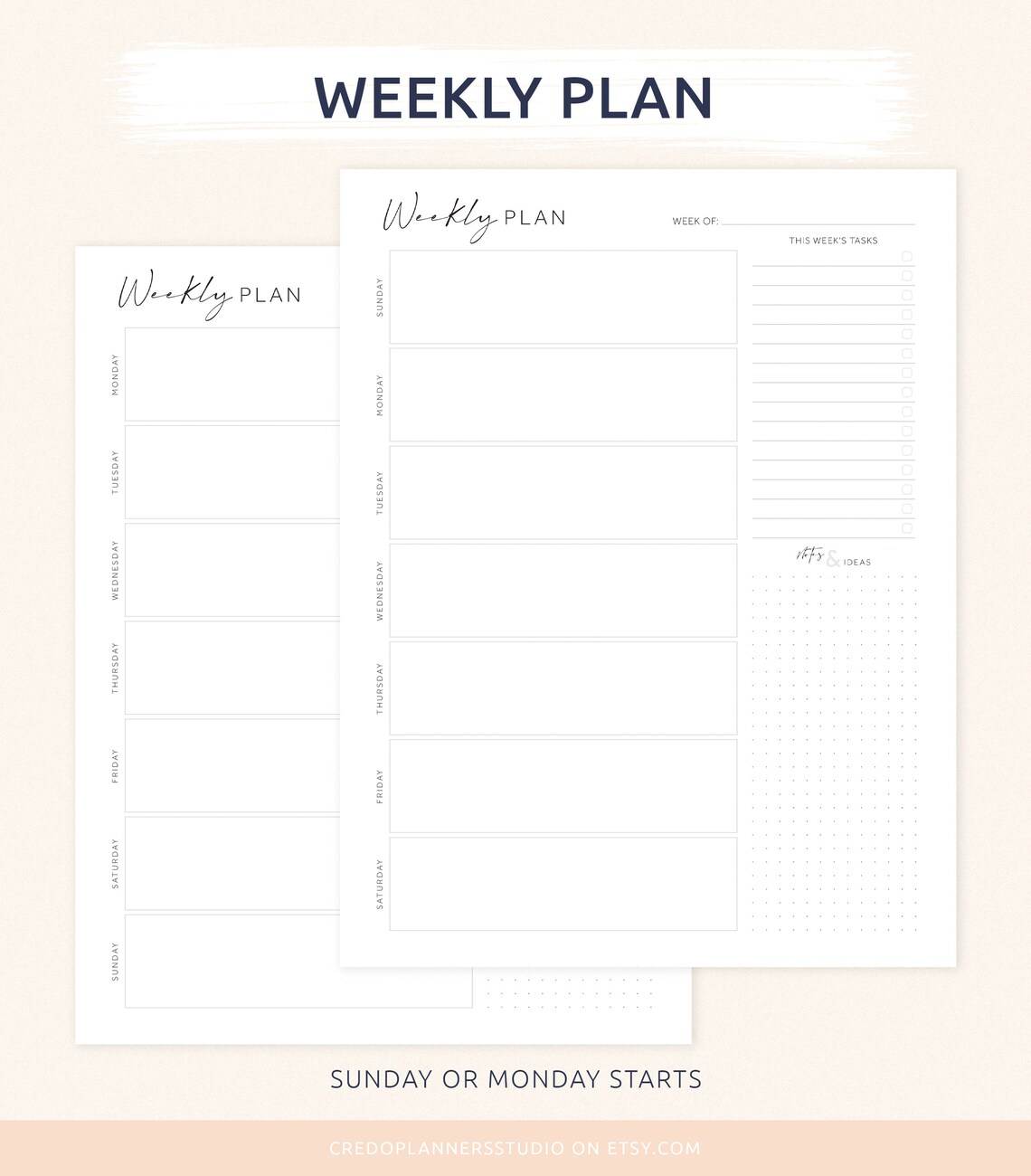 Printable Weekly Planner, Weekly Organizer, Weekly Printable, Weekly ...