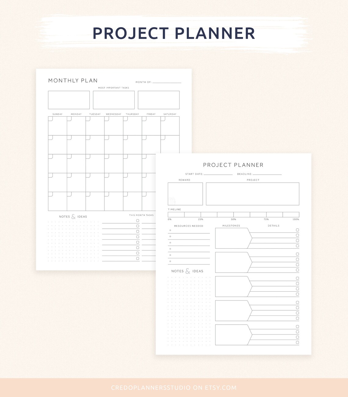 Project Planner Printable to Do List Work Planner Project - Etsy