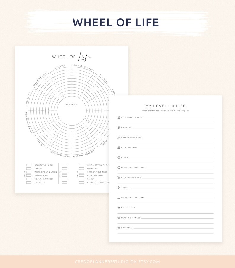 Wheel of Life Printable Planner Life Circle Self - Etsy Canada