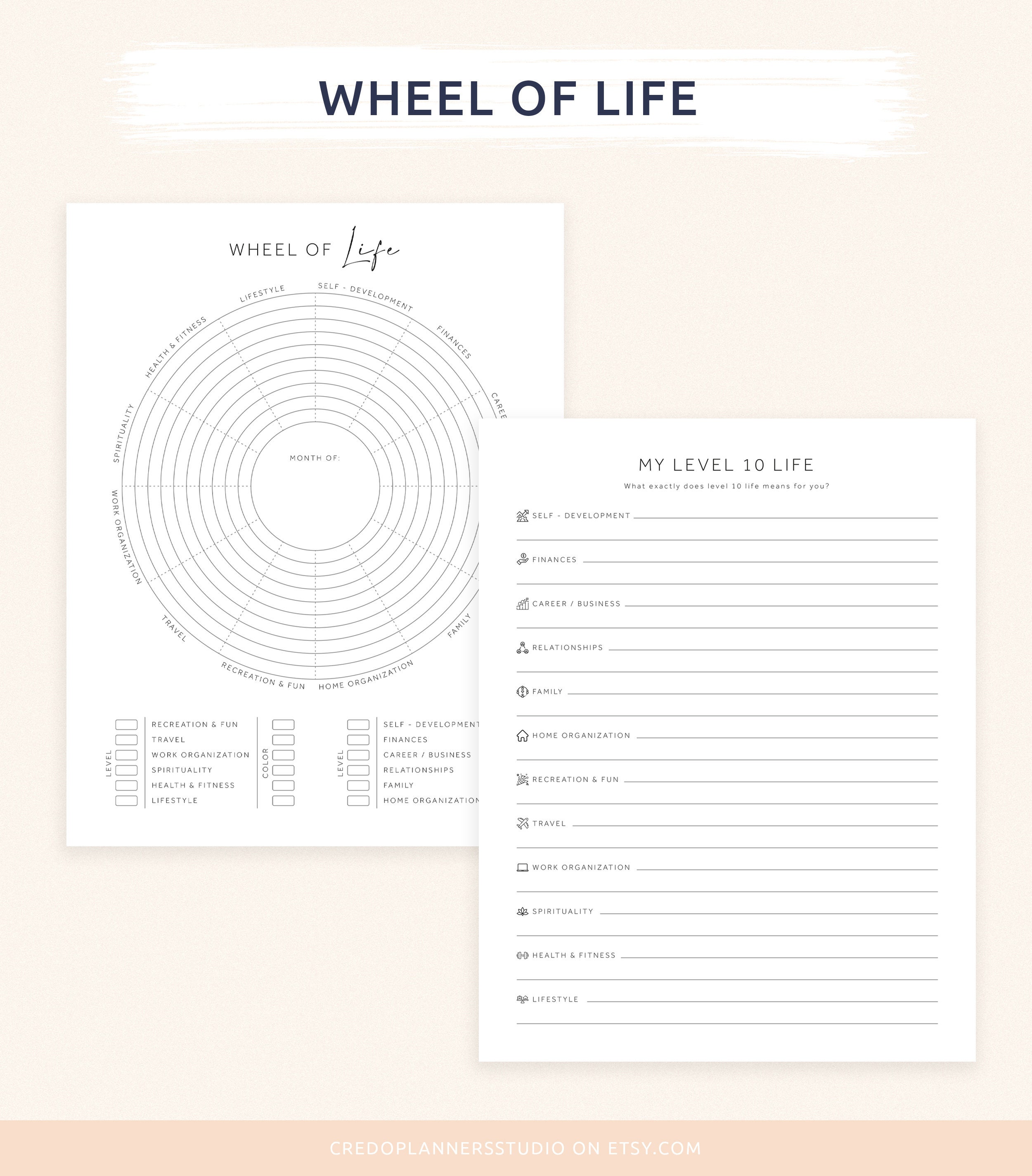 Wheel of Life Printable Planner Life Circle Self - Etsy UK