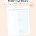 Monthly Bills Tracker Bill Organizer Bill Due Checklist A4 - Etsy