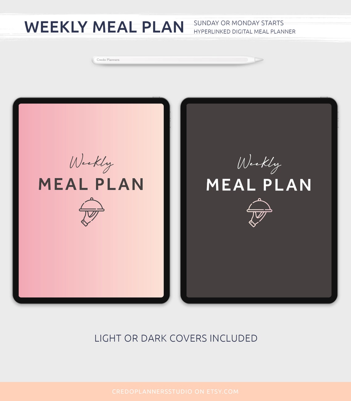 Digital Weekly Meal Plan, Undated Meal Planner, Hyperlinked Meal ...