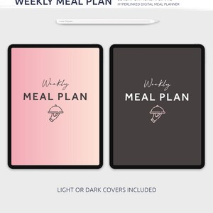 Digital Weekly Meal Plan, Undated Meal Planner, Hyperlinked Meal ...