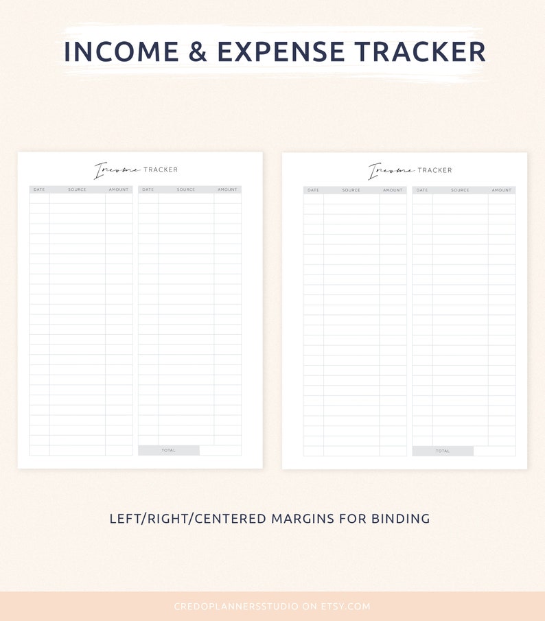 Income and Expense Tracker, Budget Tracker Printable, Budget Planner ...